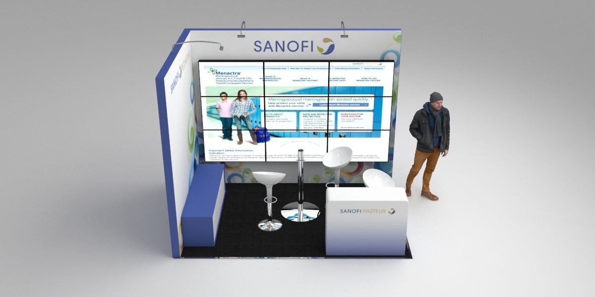 3x2m stand for exhibition 3D model | CGTrader