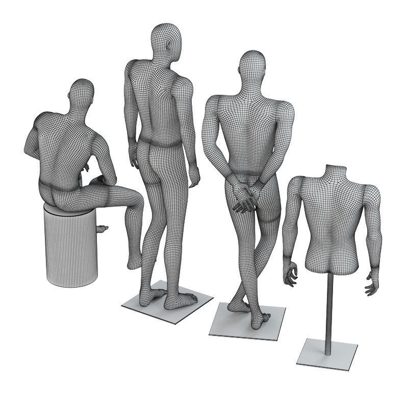 Faceless male mannequins 33 3D model | CGTrader