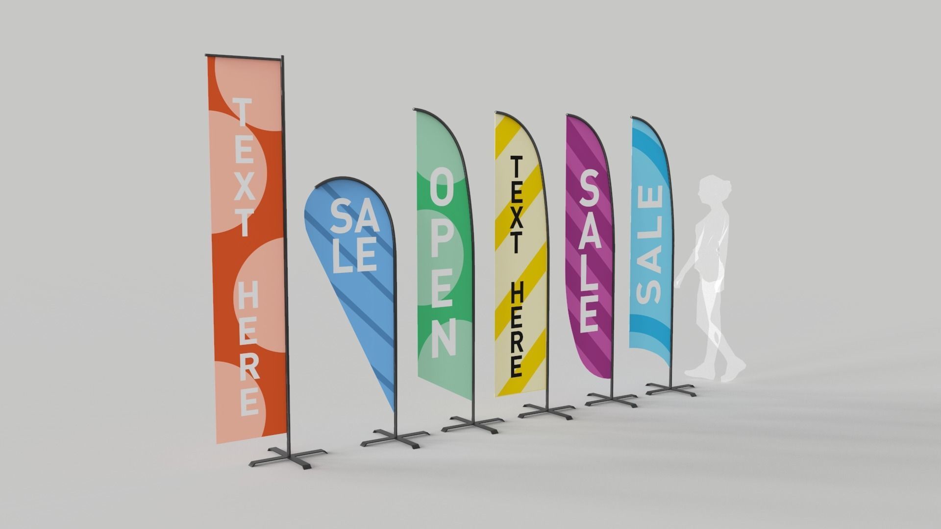 3D model Banner Commercial Flags VR / AR / low-poly | CGTrader