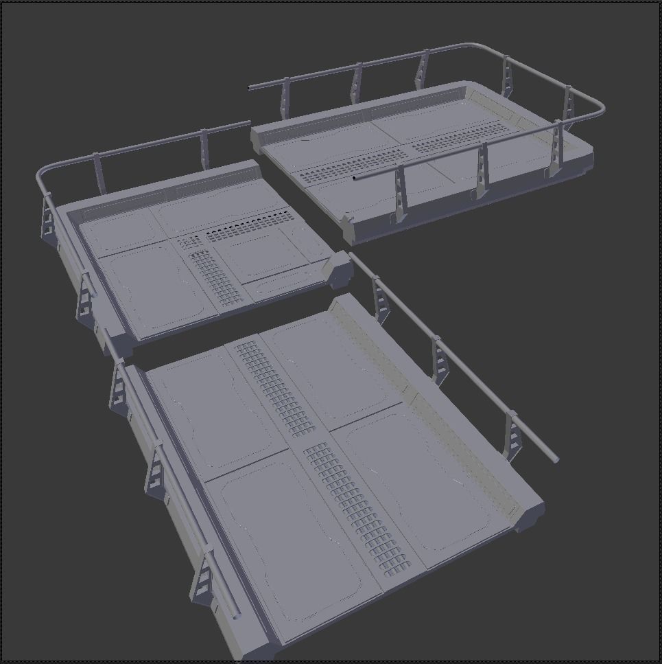 Floor panel kit in the Sci Fi style 3D model | CGTrader
