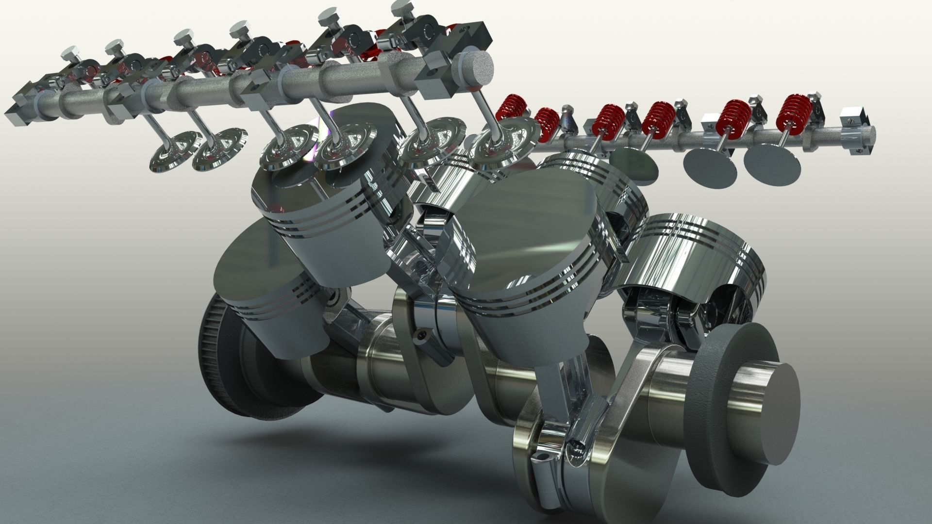 V6 Engine Assembly 3D model | CGTrader