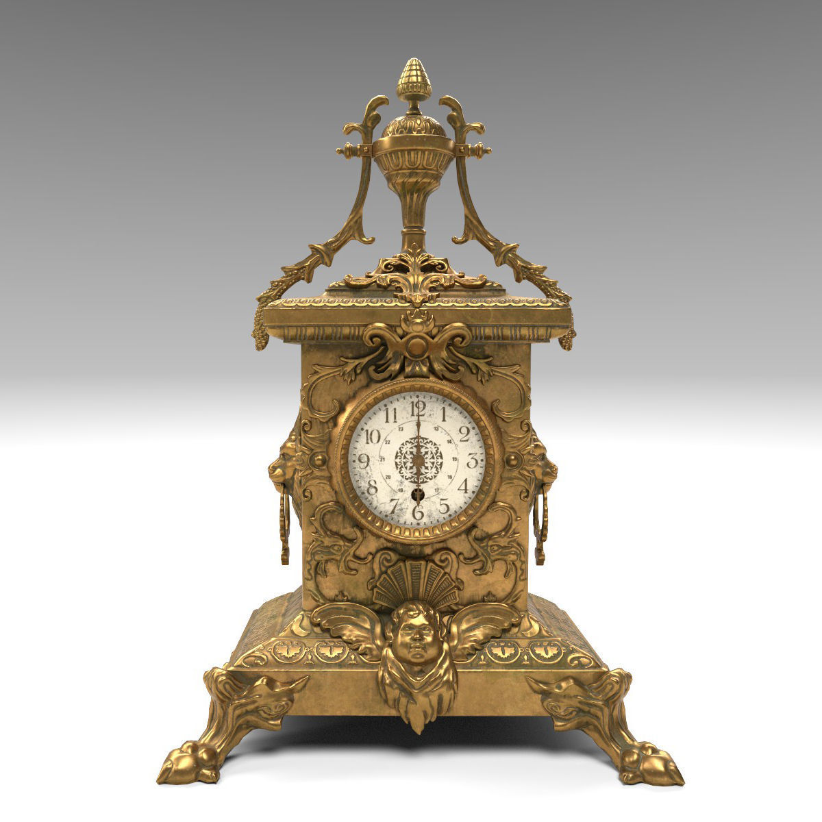 3D model antique clock VR / AR / low-poly | CGTrader
