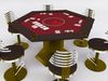 Hexagon Poker Table with 6 Chairs 3D model | CGTrader