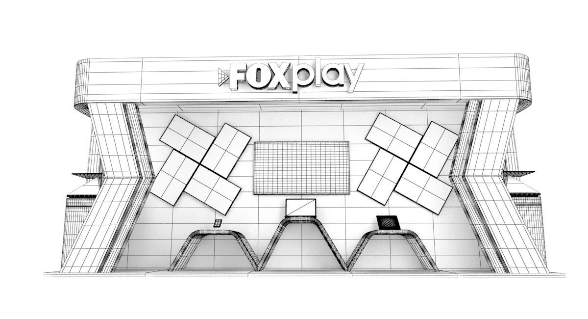 exhibition stand for fox cable service 3D model | CGTrader
