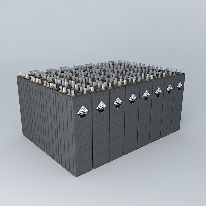 Battery Bank Lead Acid submarine battery free 3D Model MAX OBJ 3DS FBX ...