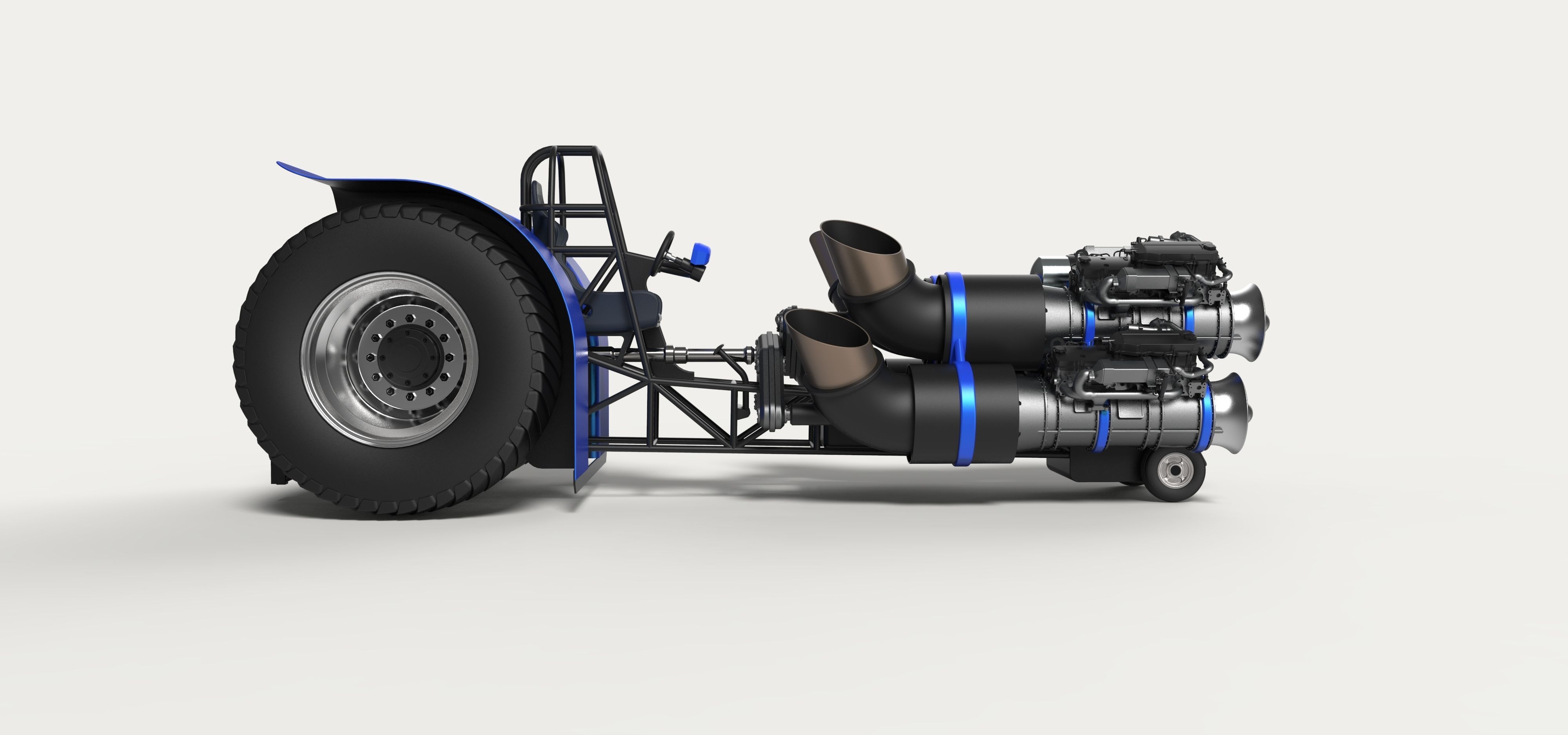 Jet pulling tractor 2 3D model | CGTrader