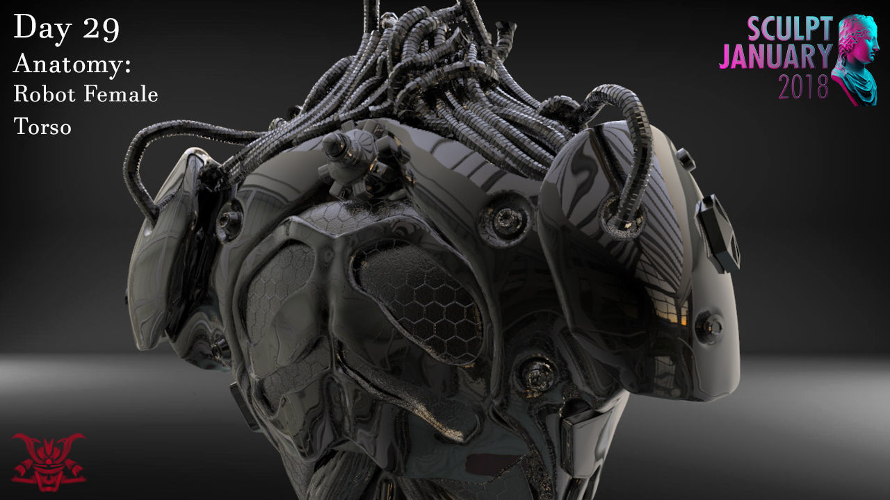 Female Robot Torso Timelapse and Model 3D model 3D printable | CGTrader