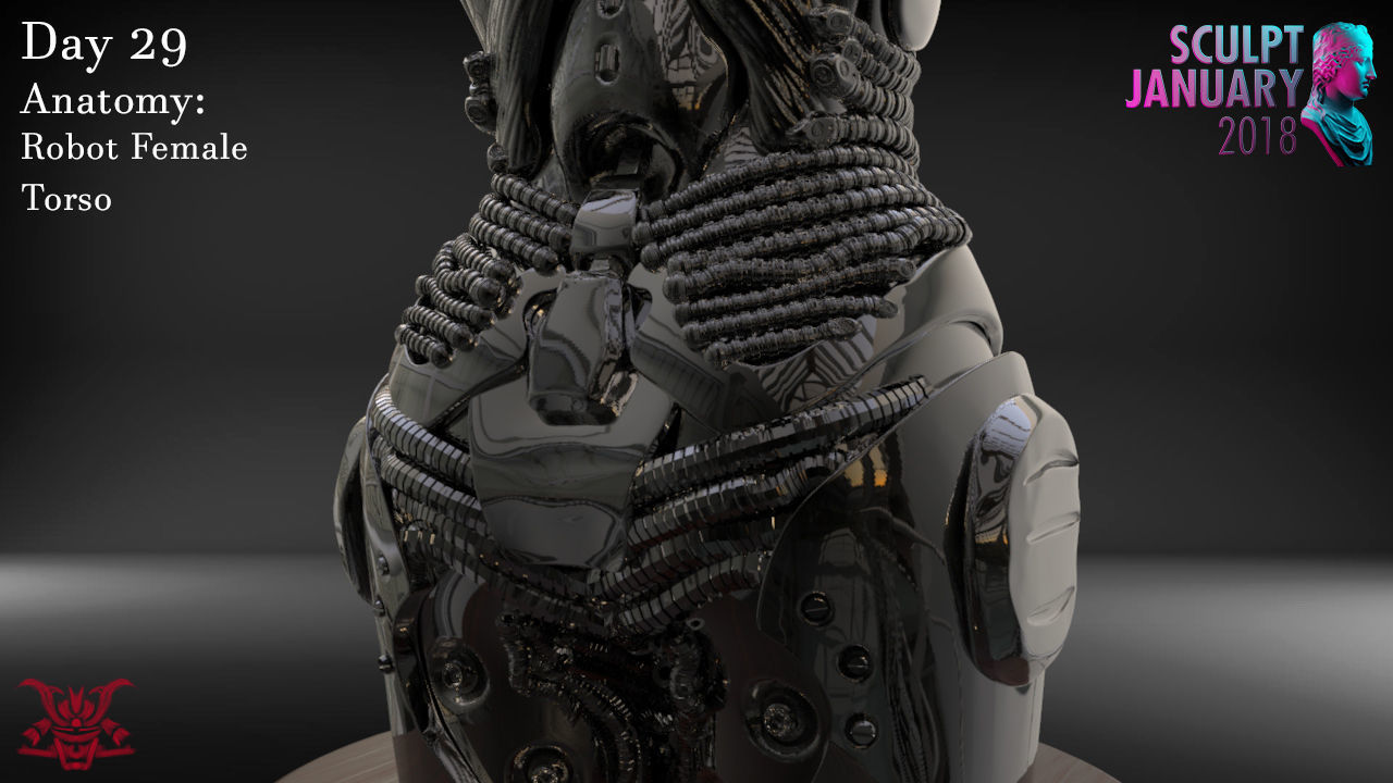 Female Robot Torso Timelapse and Model 3D model 3D printable | CGTrader