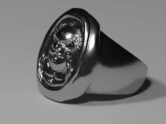 Engraving of face on the ring 3D model | CGTrader