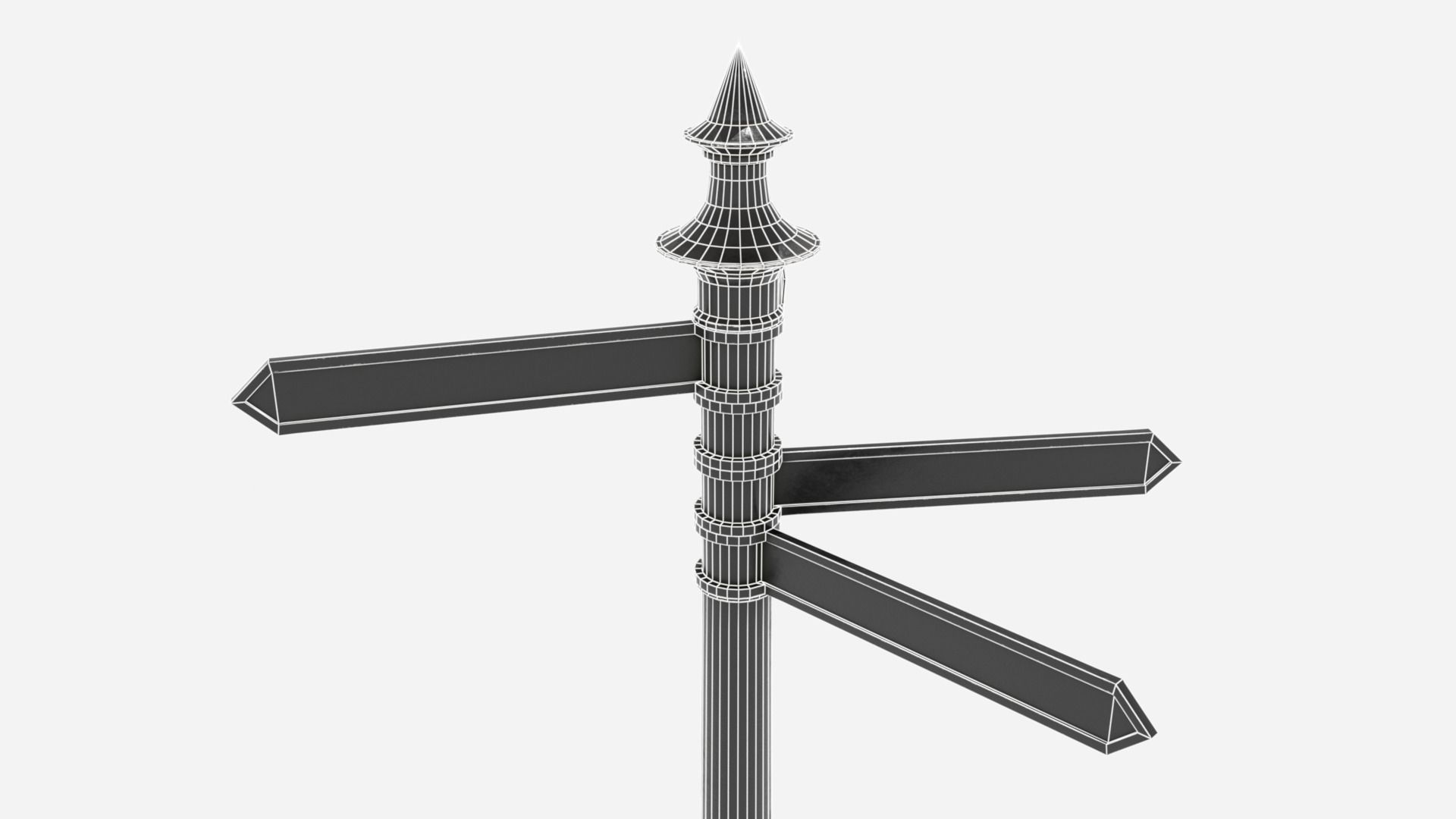 3D model Street Assets - Directional Sign Post VR / AR / low-poly ...