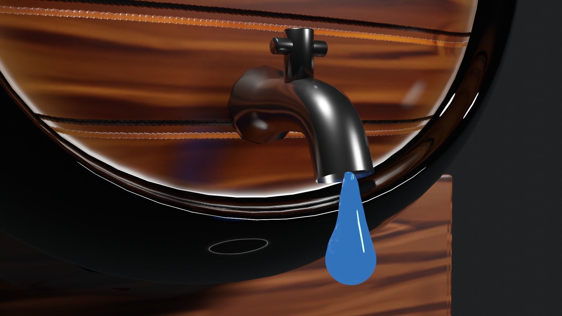 Cartoon Water Barrel with Drip 3D model | CGTrader