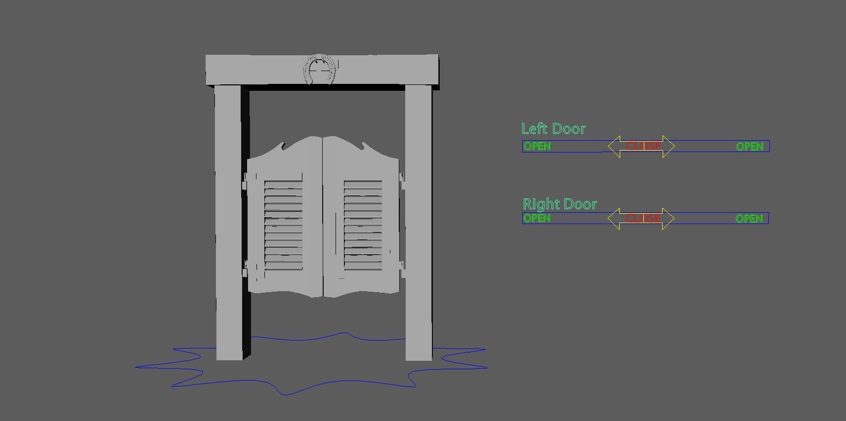 3D model Saloon Door VR / AR / low-poly rigged animated | CGTrader