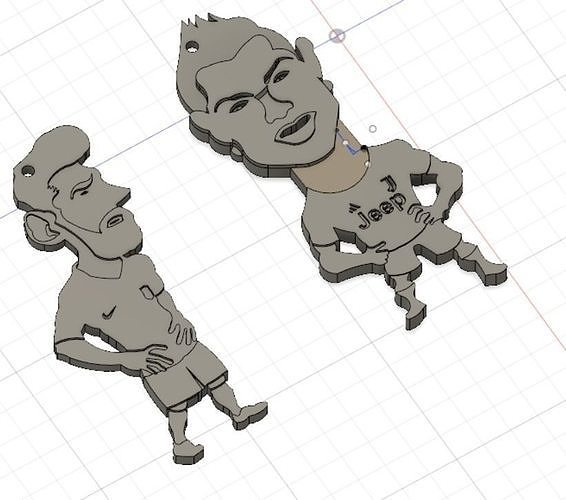 Lionel Messi and cristiano ronaldo key chain 3D model animated | CGTrader