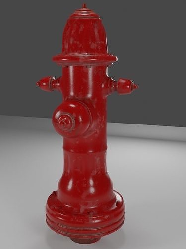 3D model Realistic PBR Fire hydrant Traditional Red VR / AR / low-poly ...