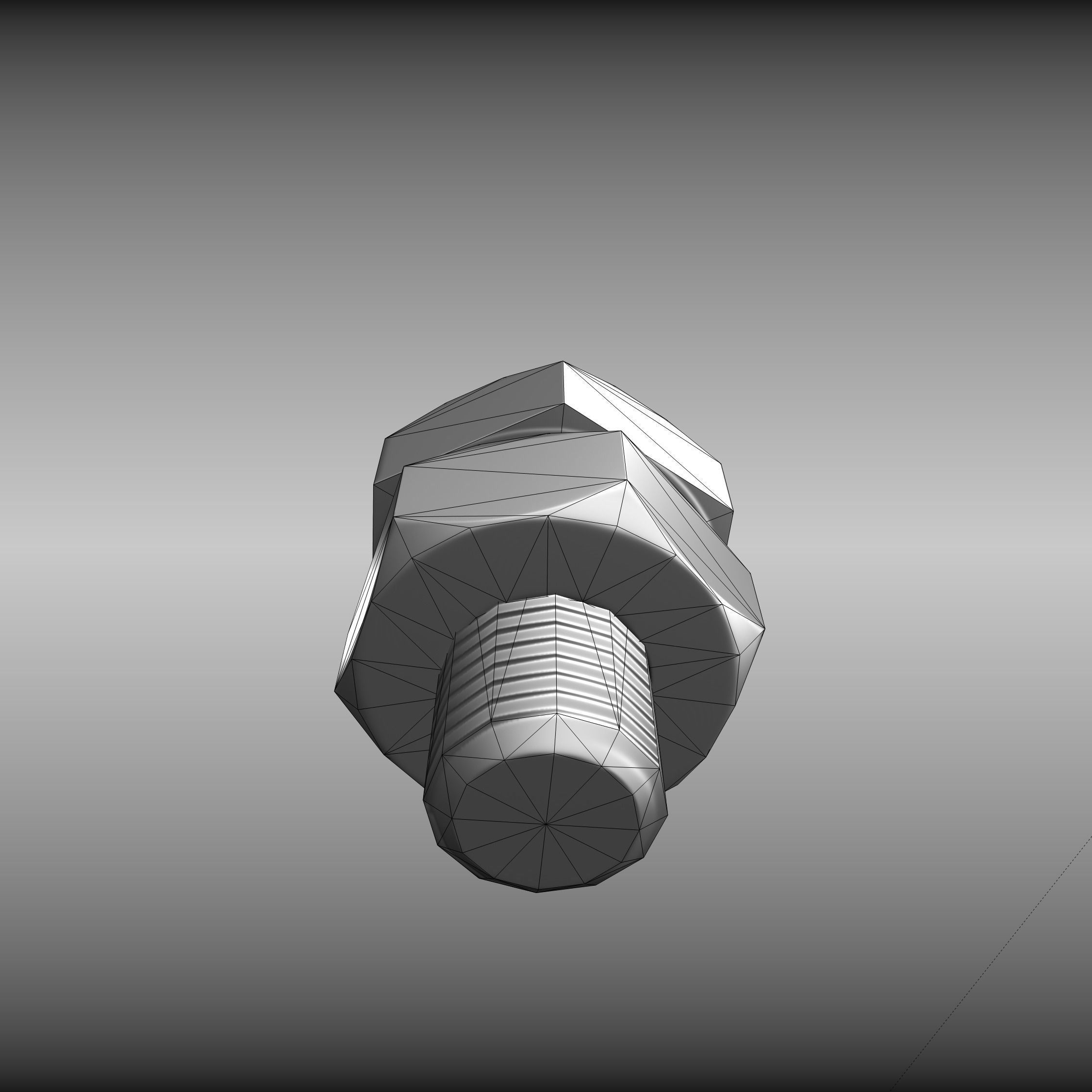 3D model Low Poly Nut on Bolt VR / AR / low-poly | CGTrader