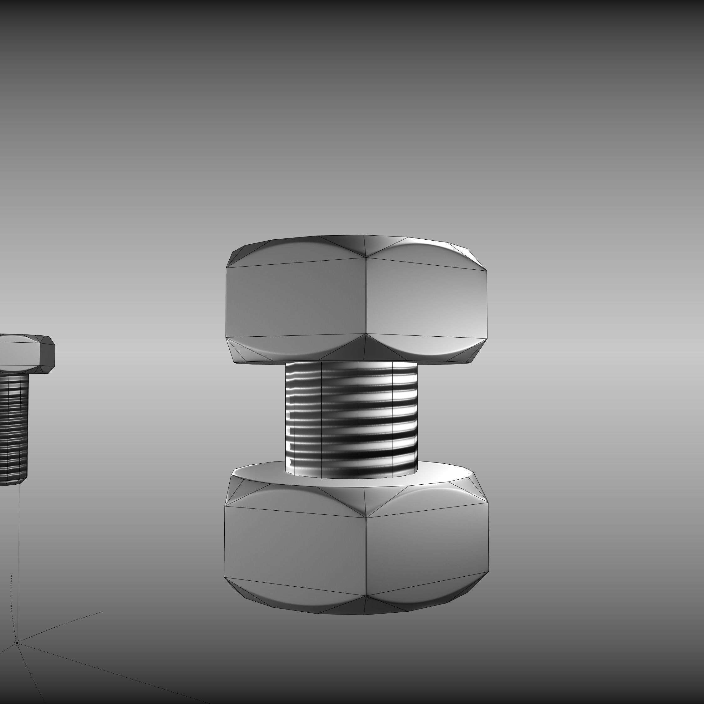 3D model Low-Poly Nut and Bolt VR / AR / low-poly | CGTrader