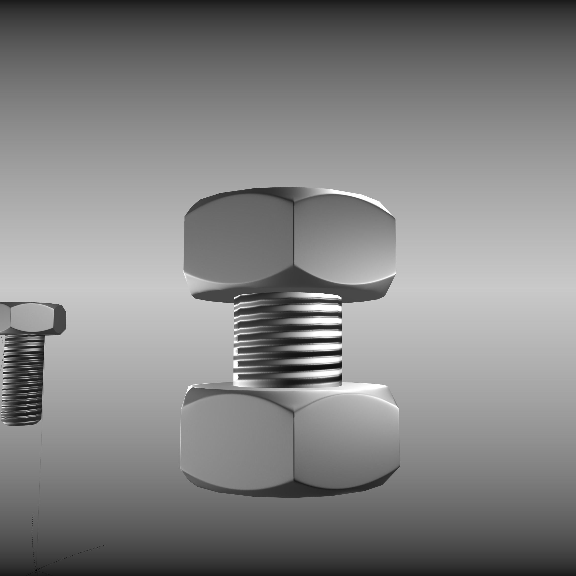3D model Low-Poly Nut and Bolt VR / AR / low-poly | CGTrader