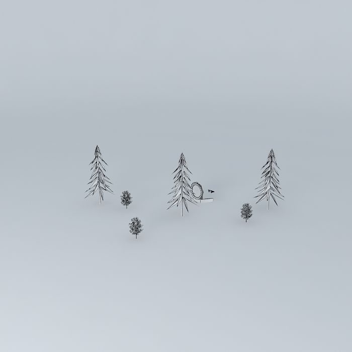 stargate group of trees in snow free 3D model | CGTrader