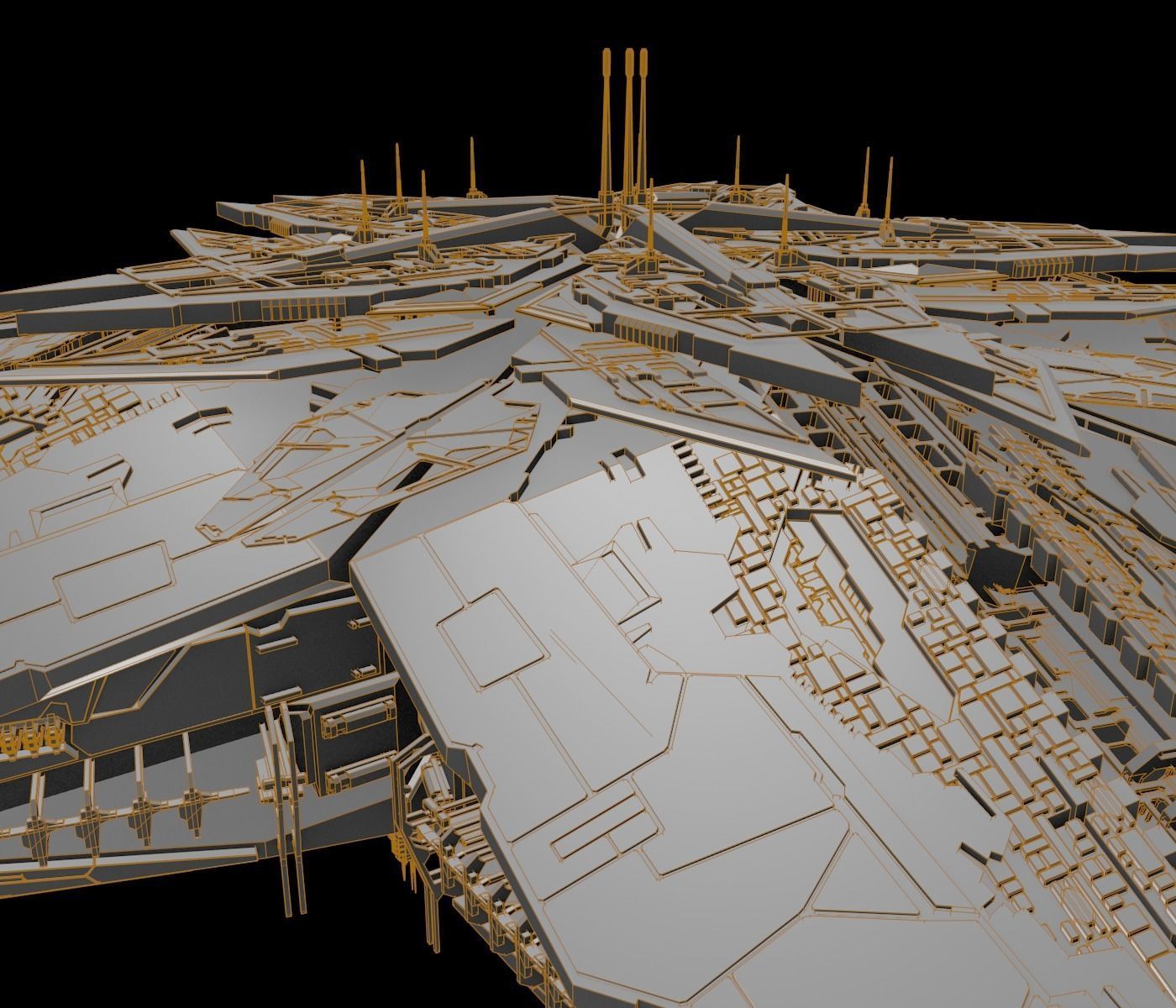 Starbase golden star 3D model | CGTrader