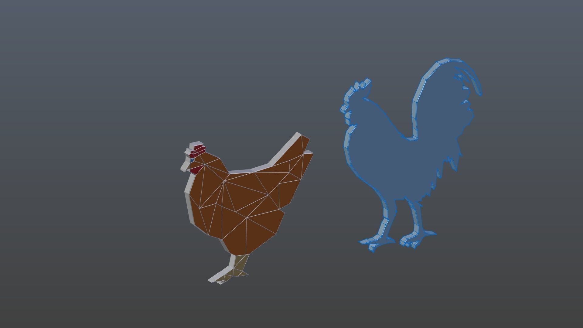 Low poly chicken symbols free VR / AR / low-poly 3D model | CGTrader