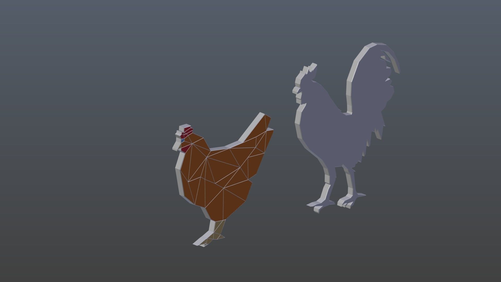 Low poly chicken symbols free VR / AR / low-poly 3D model | CGTrader