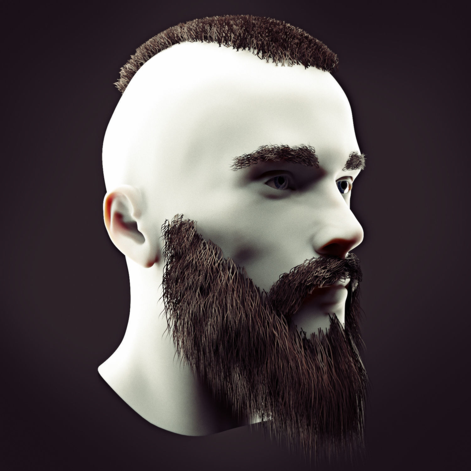 Hairstyle and Beard Low Poly 3D model | CGTrader