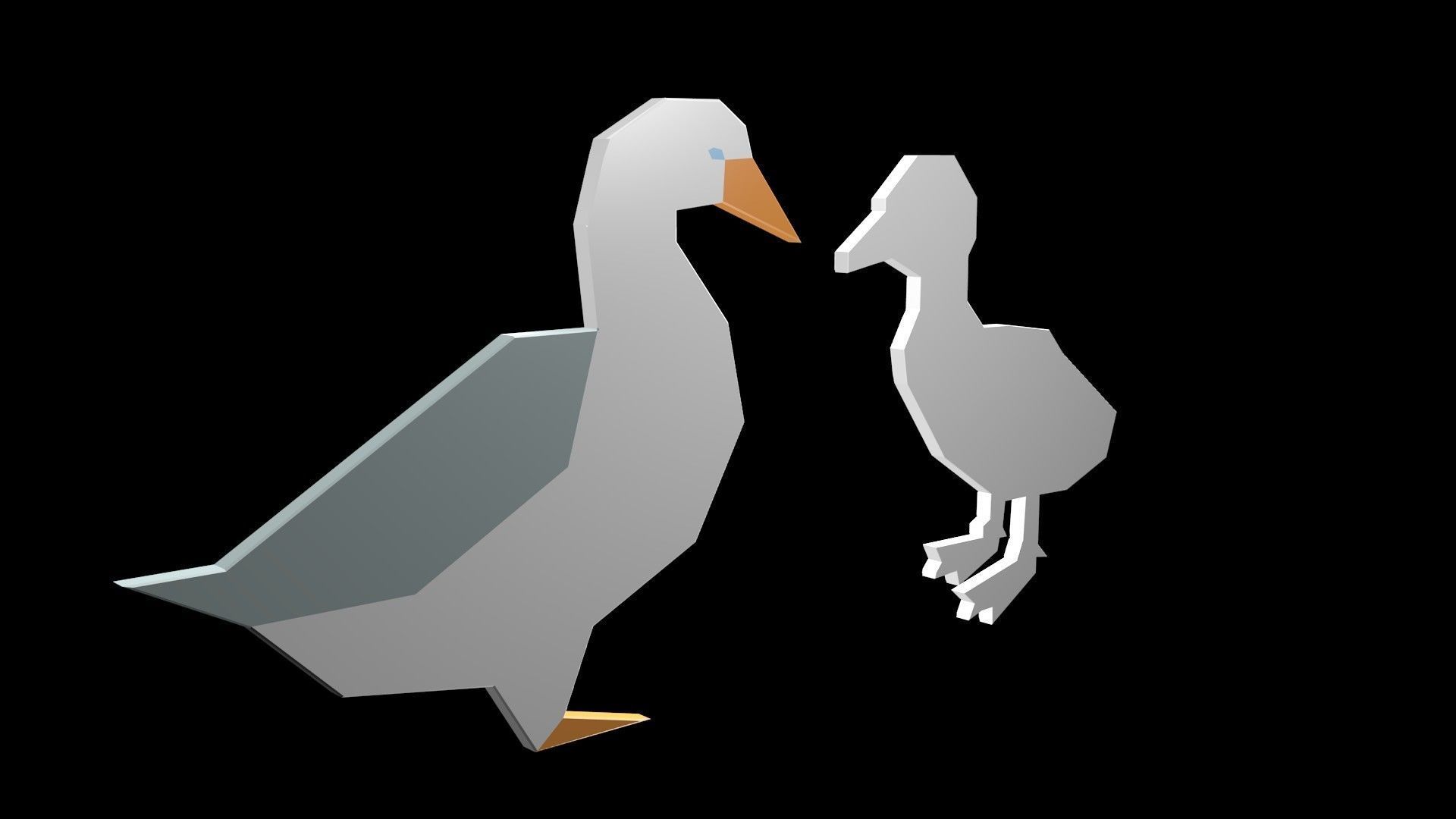 Low poly duck symbols free VR / AR / low-poly 3D model | CGTrader