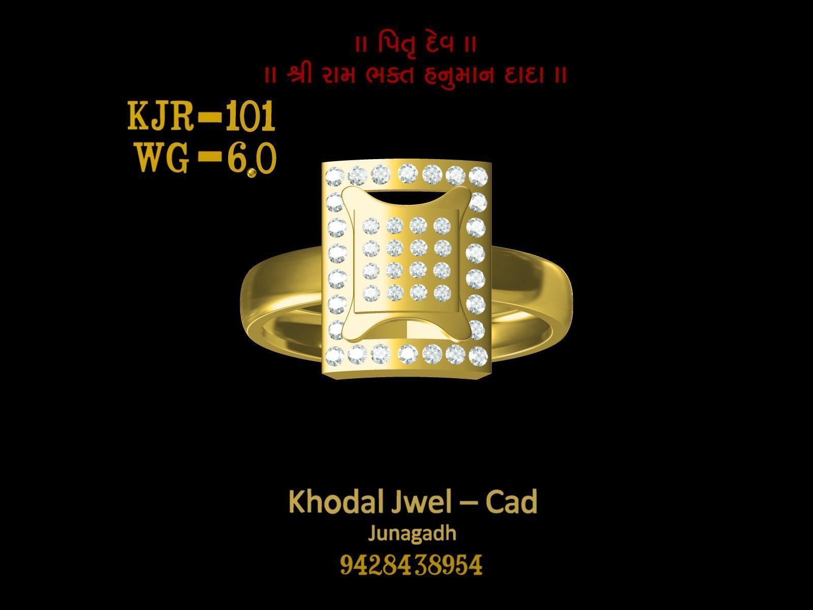 3D model male ring VR / AR / low-poly JCAD