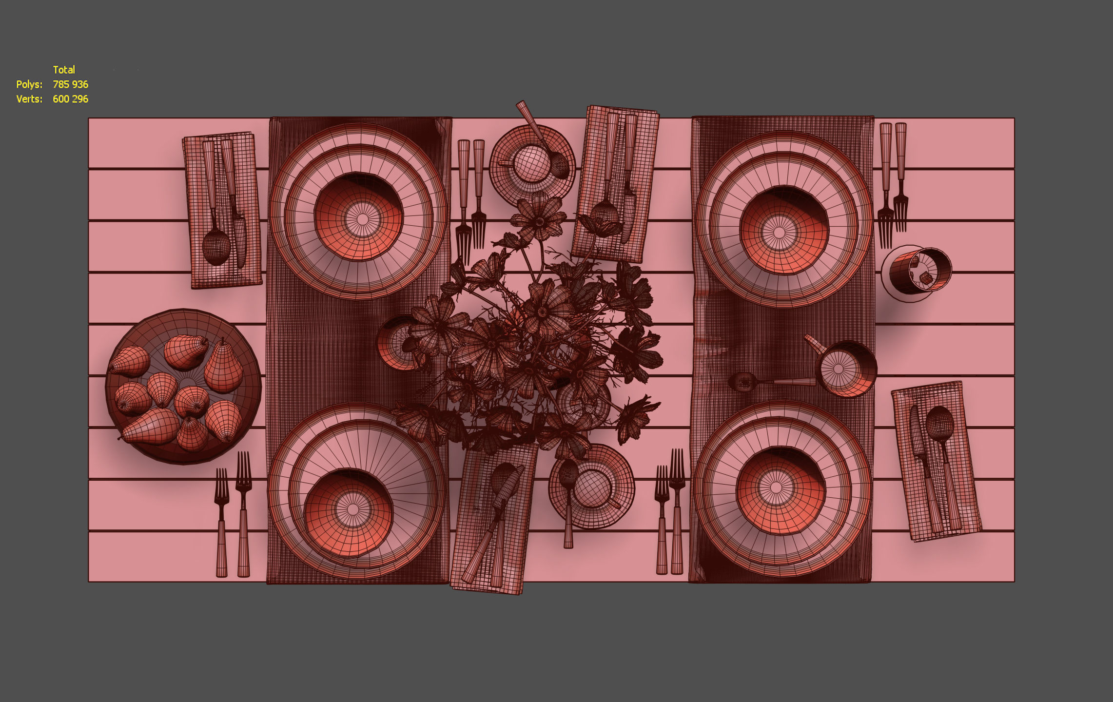 Tableware set by Crate and Barrel Mercer Dinnerware 3D model | CGTrader