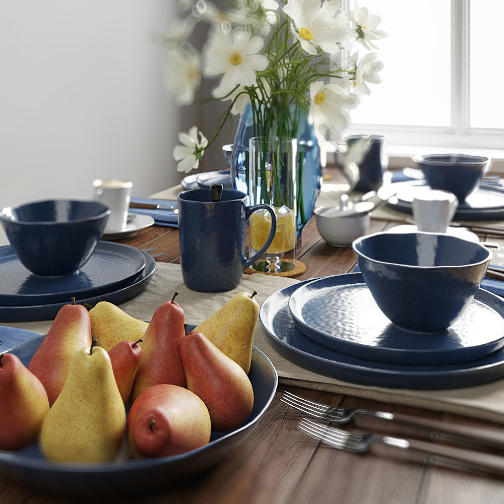 Tableware set by Crate and Barrel Mercer Dinnerware 3D model | CGTrader
