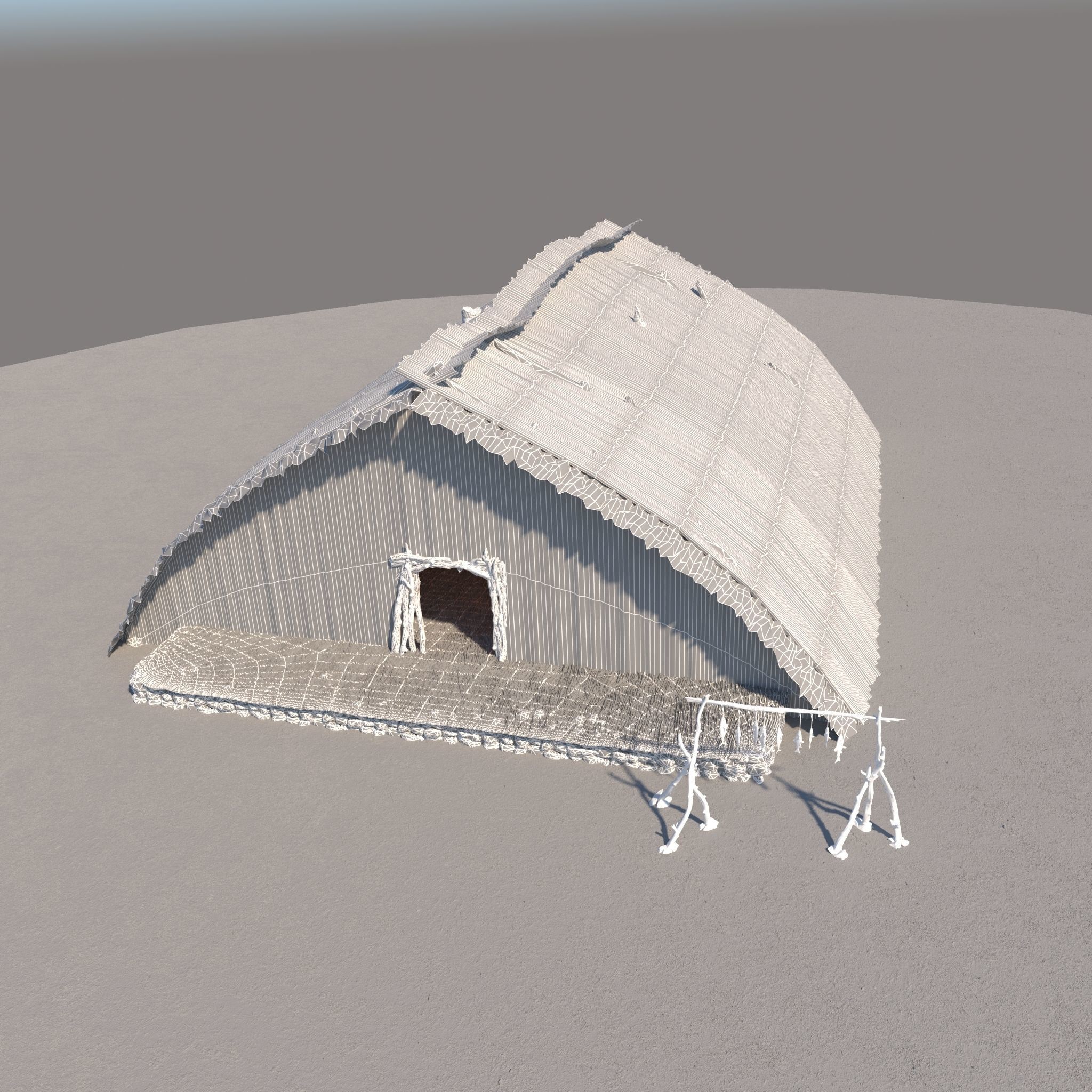Prehistoric Wooden House 3D model | CGTrader