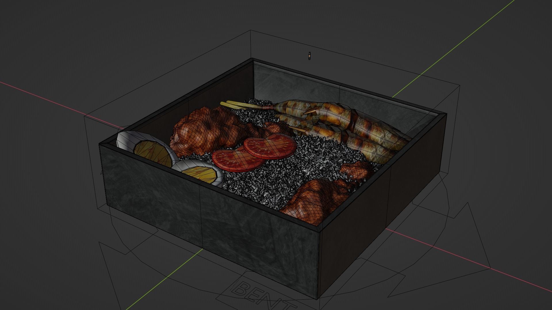 3d japanesse food bento blender full rig 3D model | CGTrader