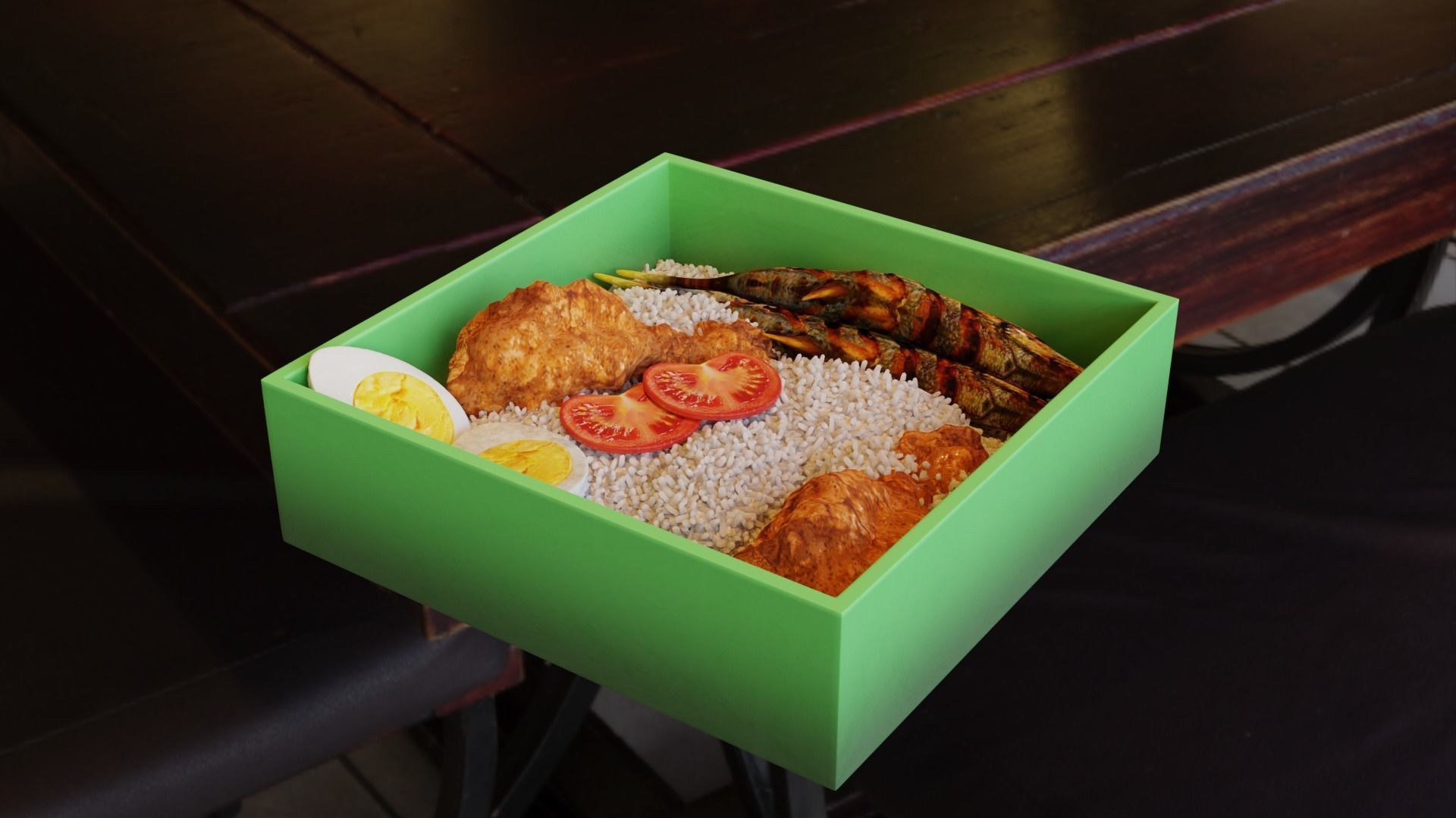 3d japanesse food bento blender full rig 3D model | CGTrader