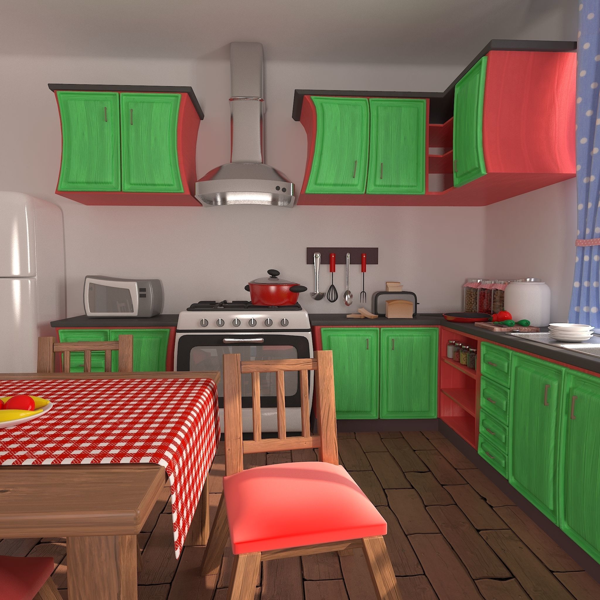 Cartoon Kitchen 3D model | CGTrader