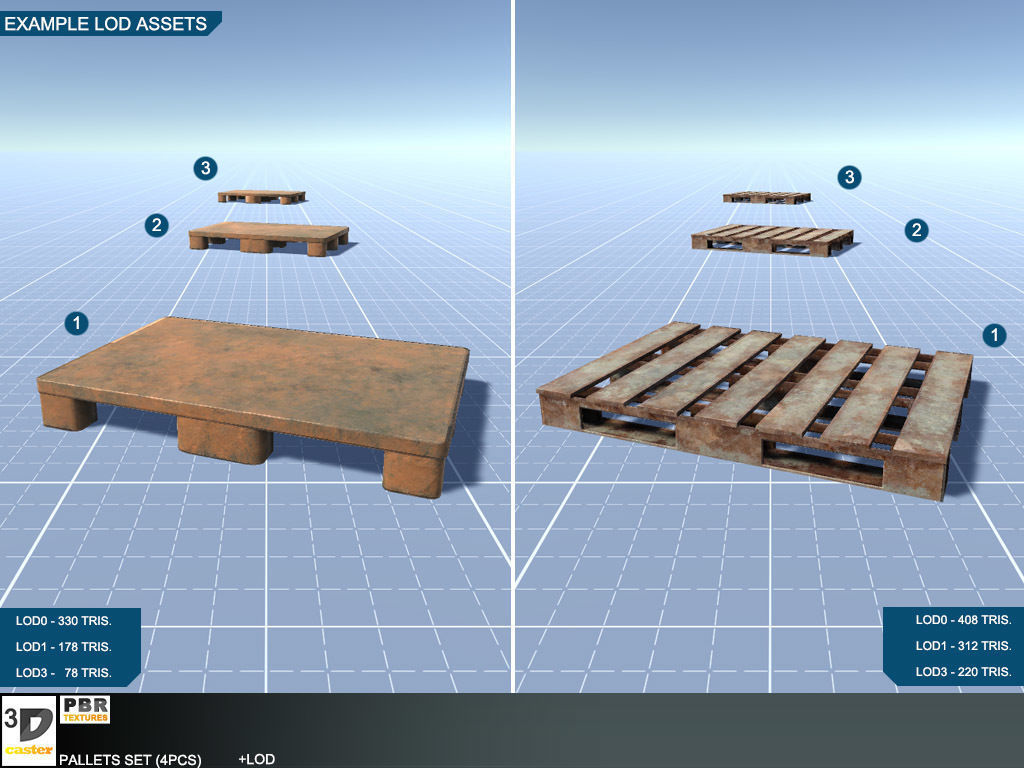 3D model Pallets Set VR / AR / low-poly | CGTrader
