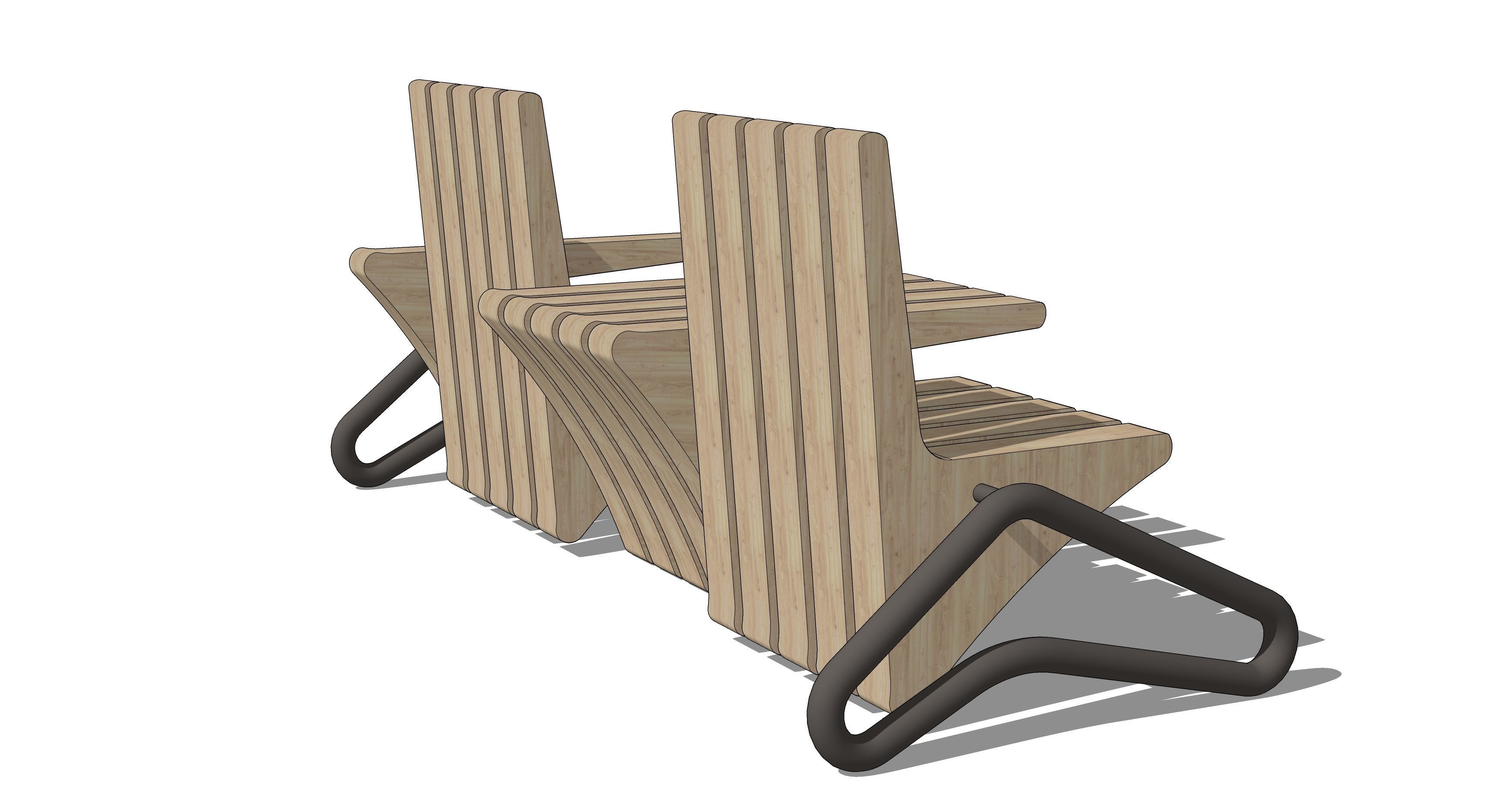 wooden seat 3D model | CGTrader