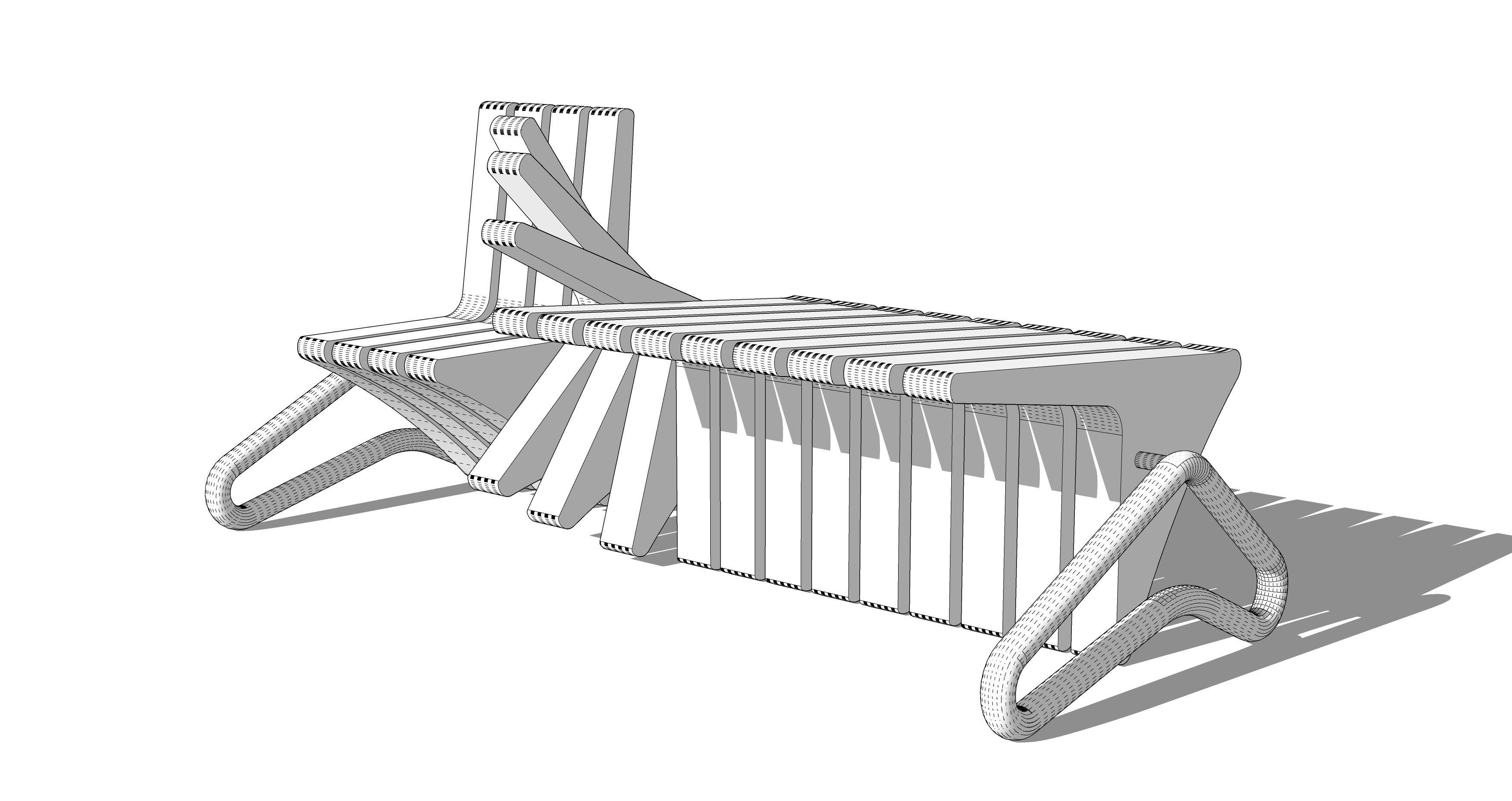 wooden seat 3D model | CGTrader