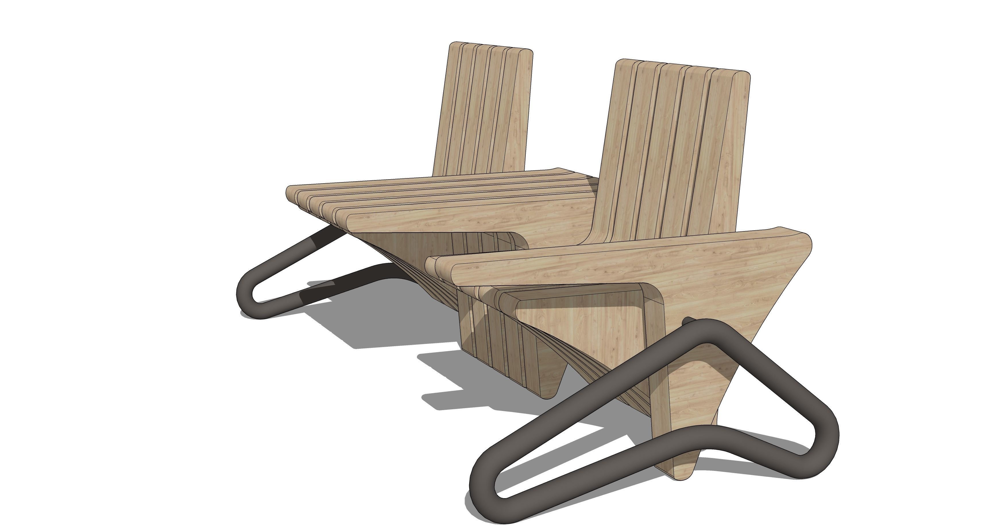 wooden seat 3D model | CGTrader