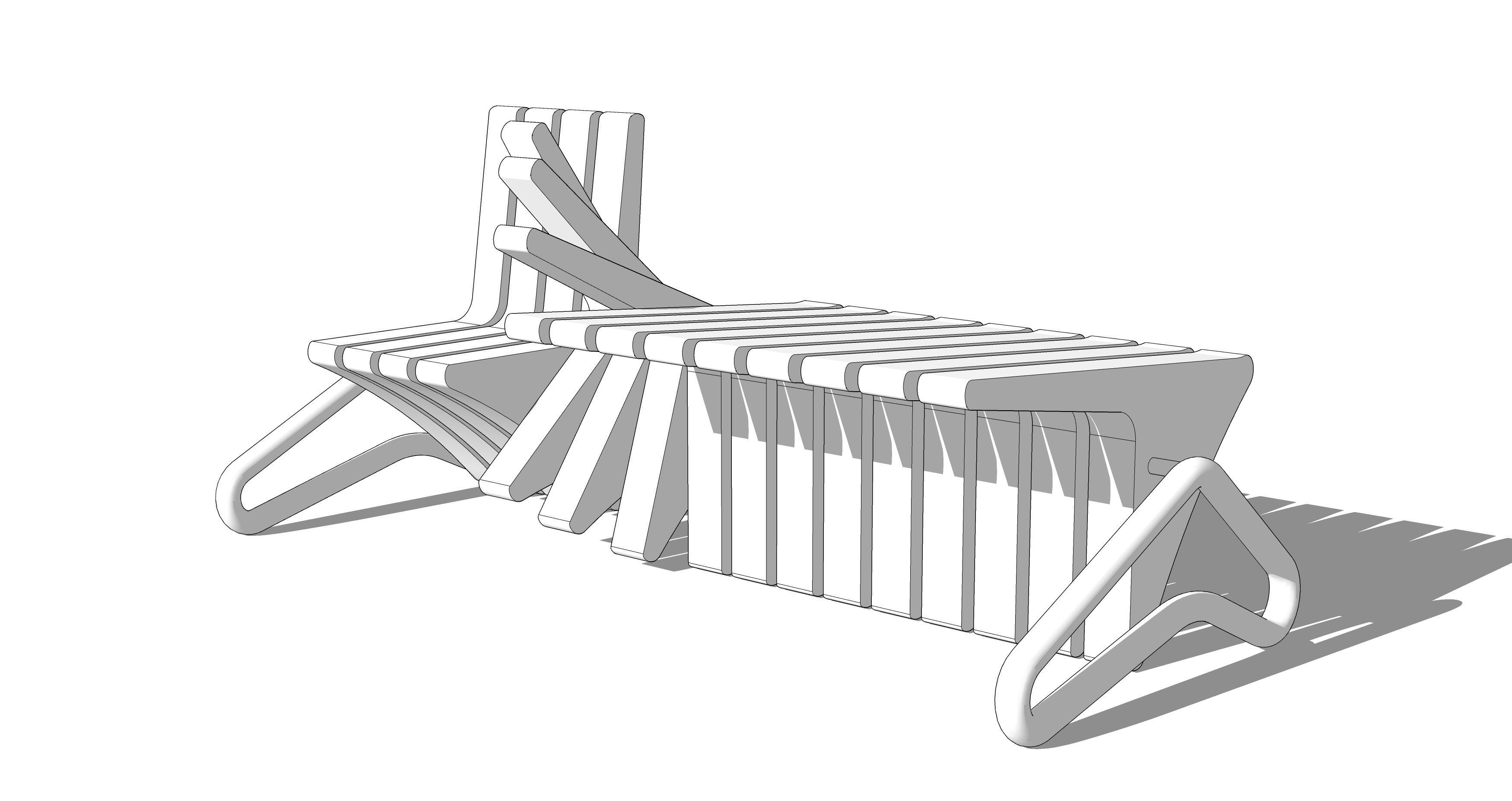 wooden seat 3D model | CGTrader