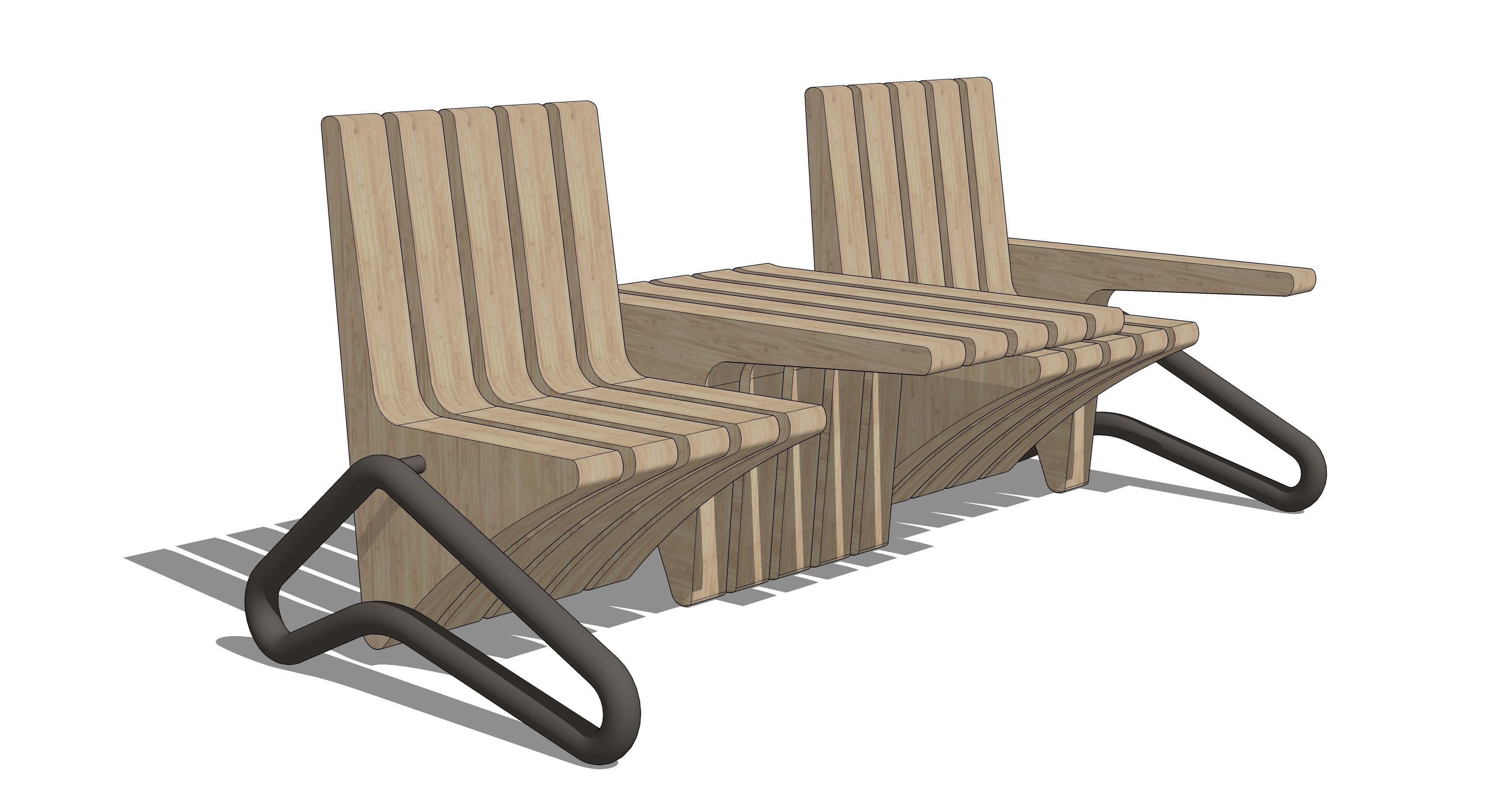 wooden seat 3D model | CGTrader