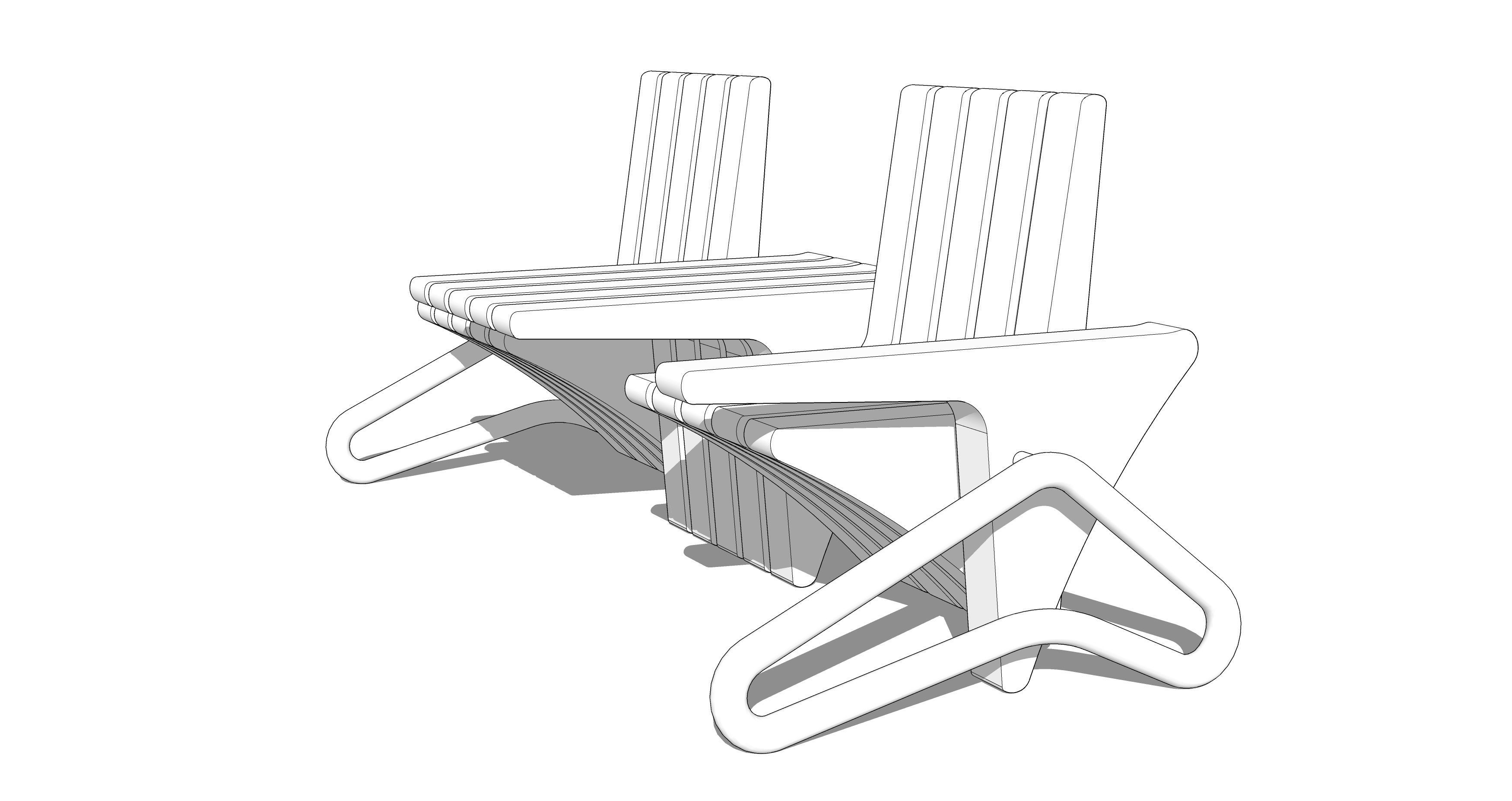 wooden seat 3D model | CGTrader