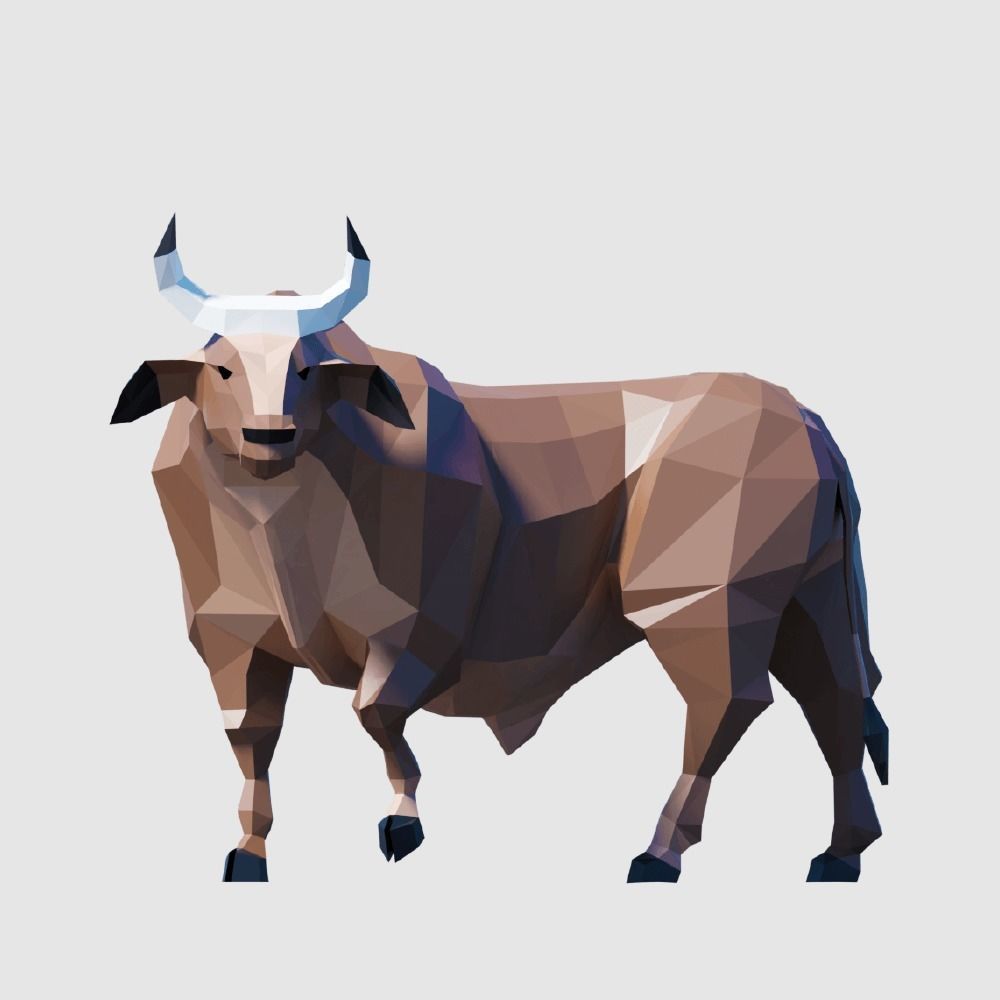 3D model Lowpoly Bull in low polygonal style VR / AR / low-poly | CGTrader