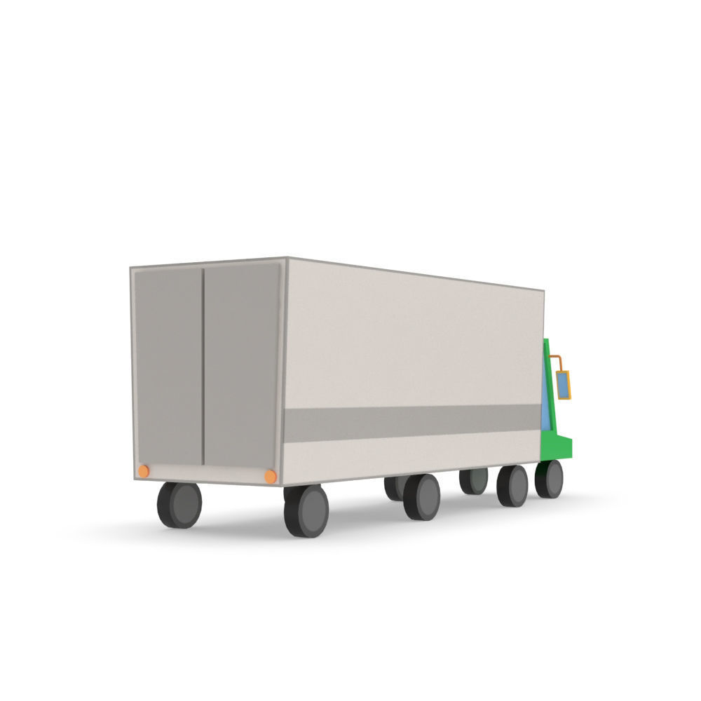 3D model Truck lorry vehicle low poly simple cartoon VR / AR / low-poly ...
