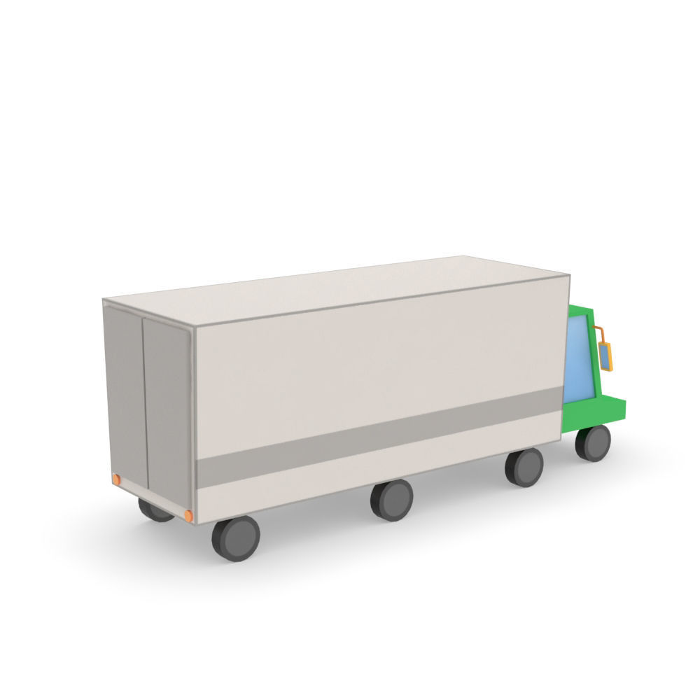 3D model Truck lorry vehicle low poly simple cartoon VR / AR / low-poly ...