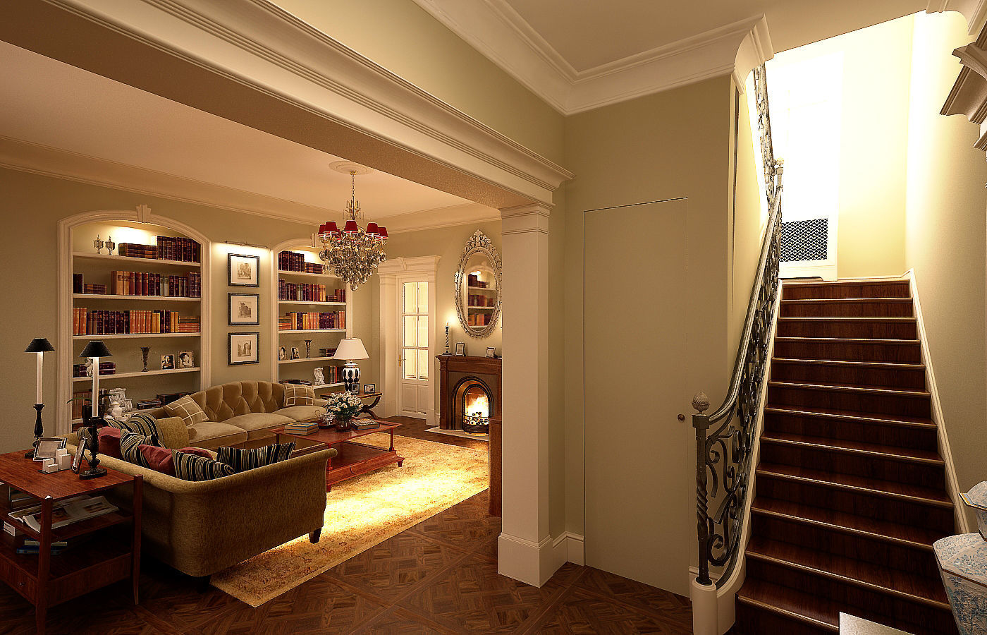 Big Classic Liveroom 3D model | CGTrader