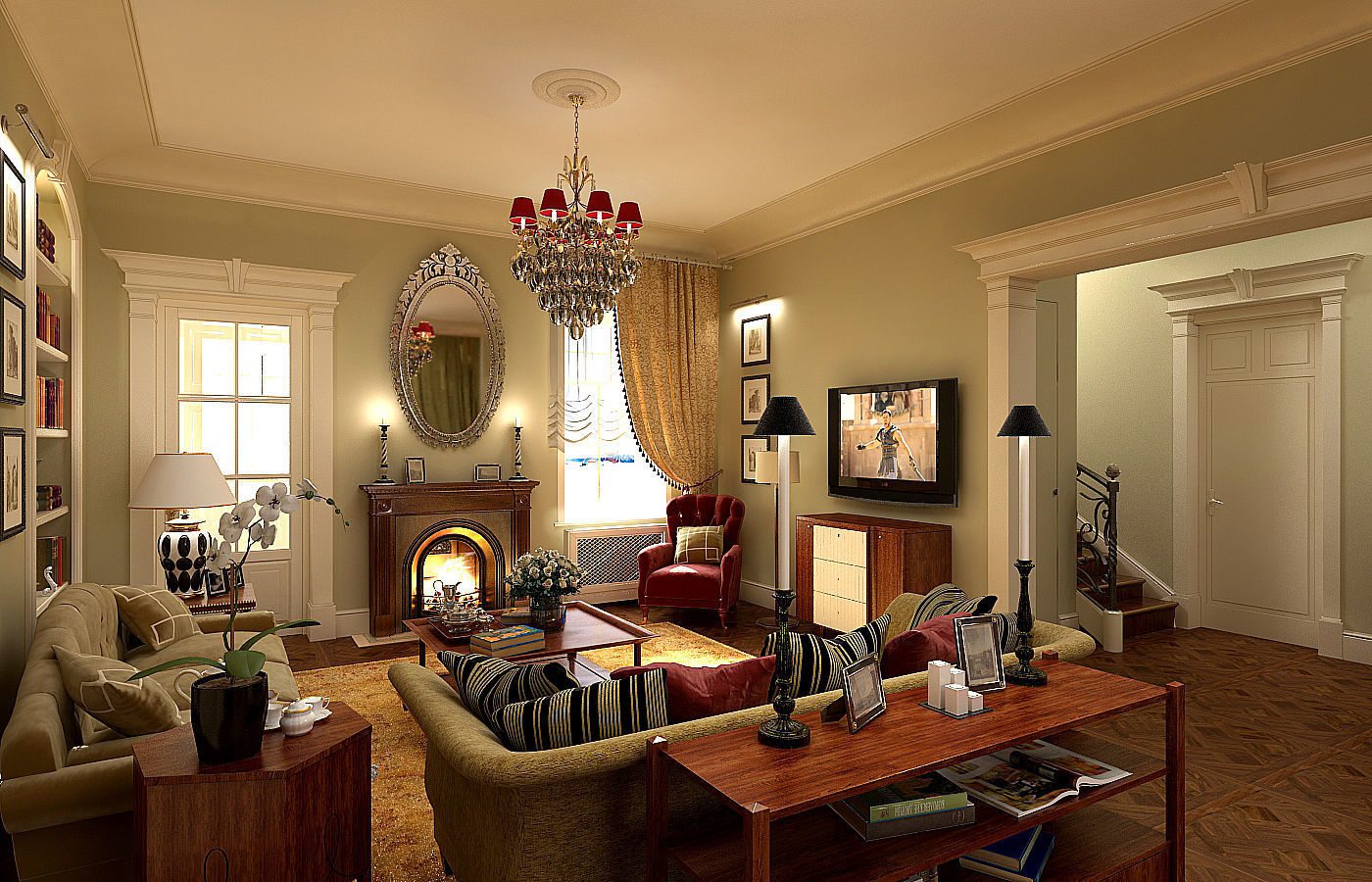 Big Classic Liveroom 3D model | CGTrader