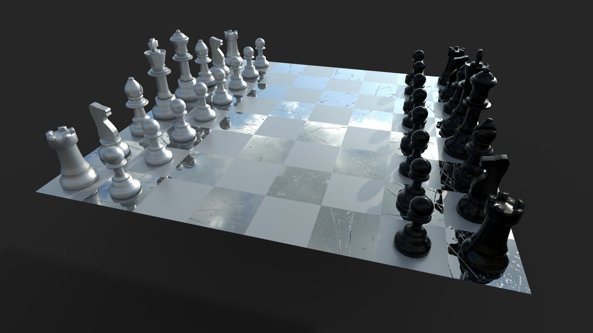 Chess 3D Model board with pieces 3D model | CGTrader