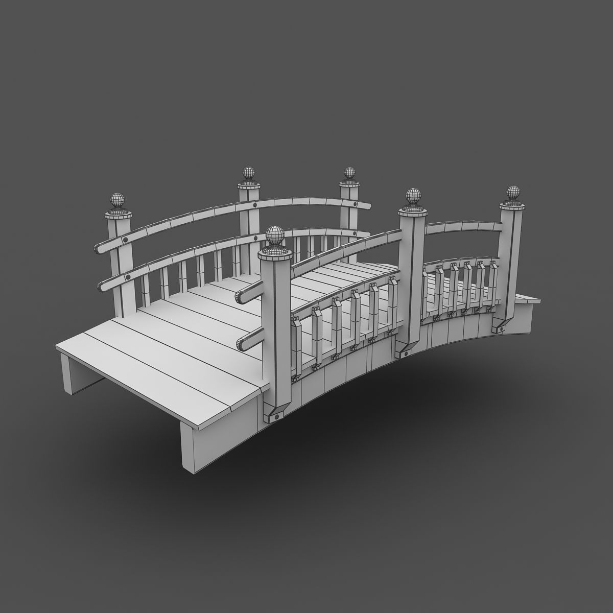 wood bridge 3D model | CGTrader