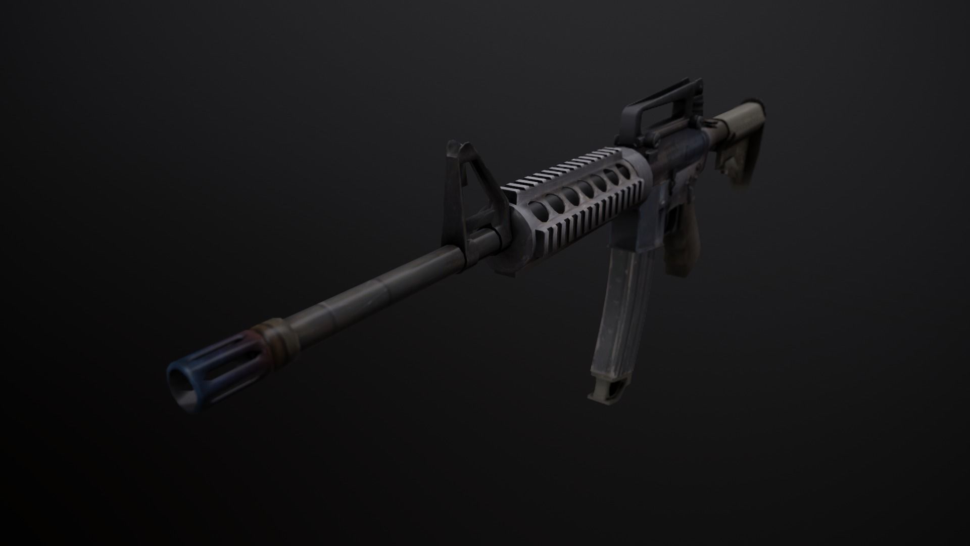 3D model M4A1 Assault Rifle - Model and Textures Low-poly Game Ready VR ...