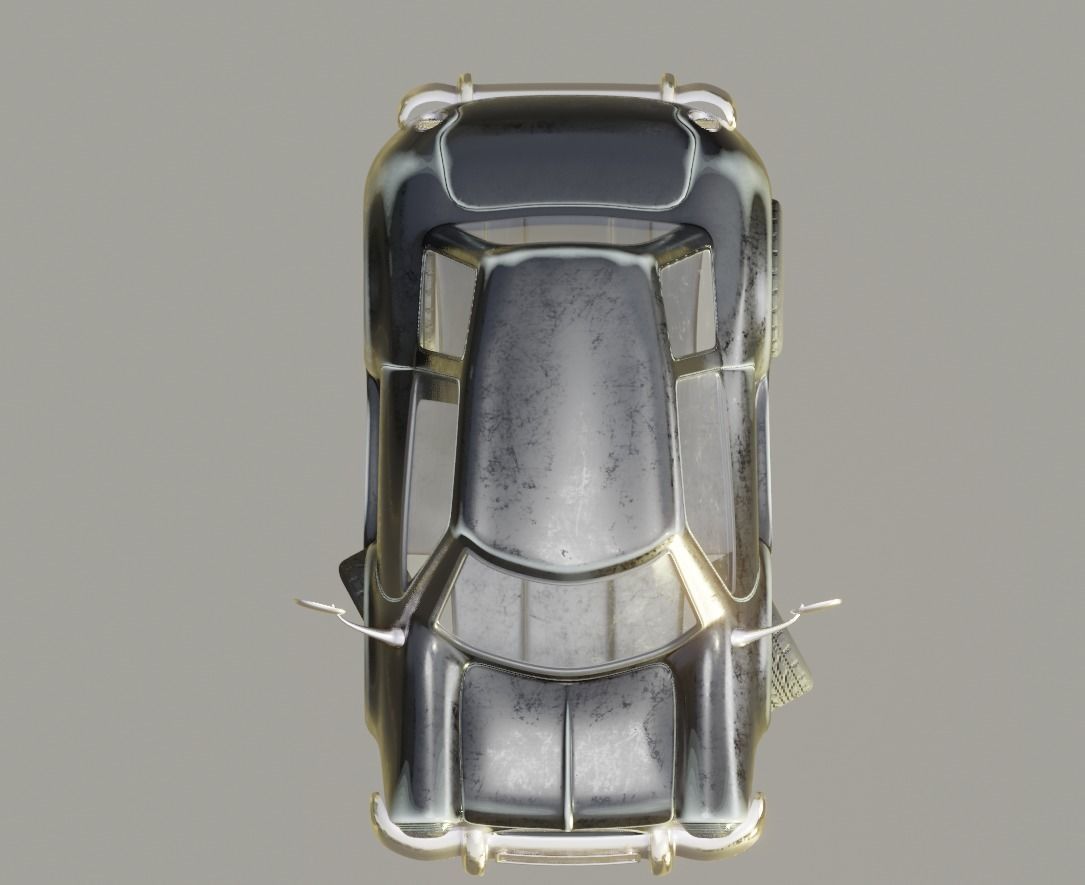 cartoon car with clean and rusty paint map 3D model | CGTrader
